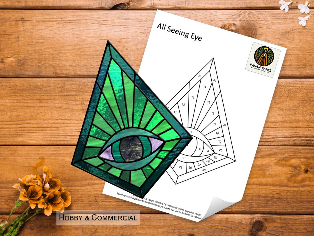 All Seeing Eye Stained Glass Pattern, Eye of Providence, Digital ...
