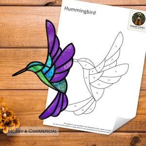 Hummingbird Stained Glass Pattern, Stained Glass Pattern, Digital ...