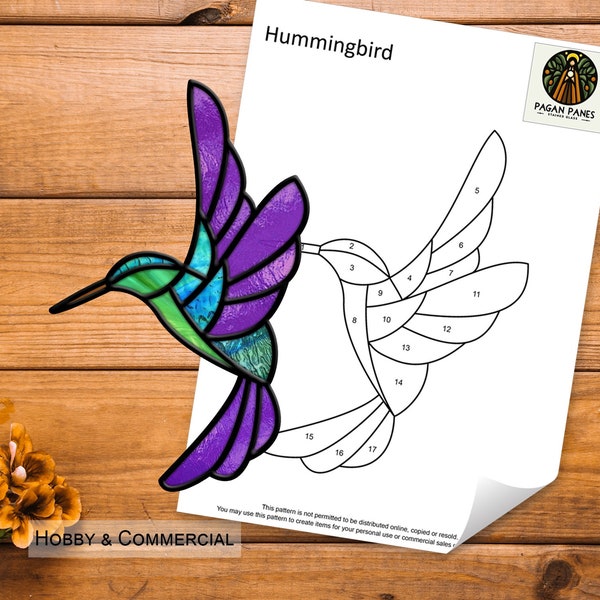 Hummingbird Stained Glass Pattern - Etsy