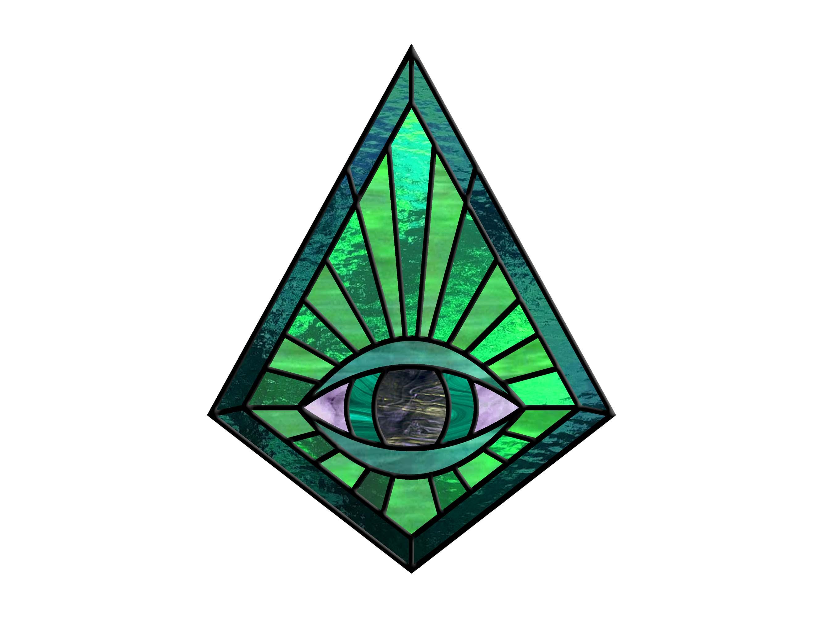 All Seeing Eye Stained Glass Pattern, Eye of Providence, Digital Download, PDF, PNG, Pattern ...