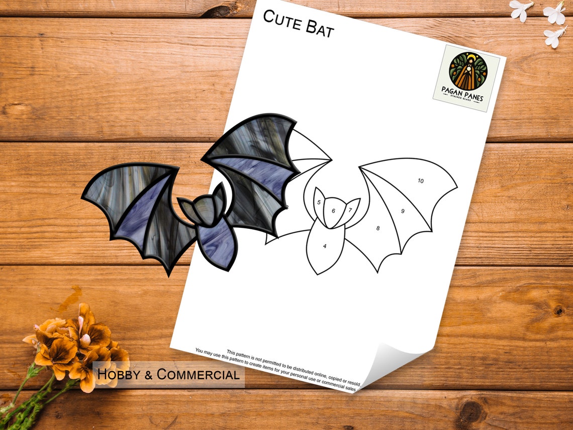 Bat Stained Glass Pattern, Stained Glass Pattern, Digital Download, DIY ...