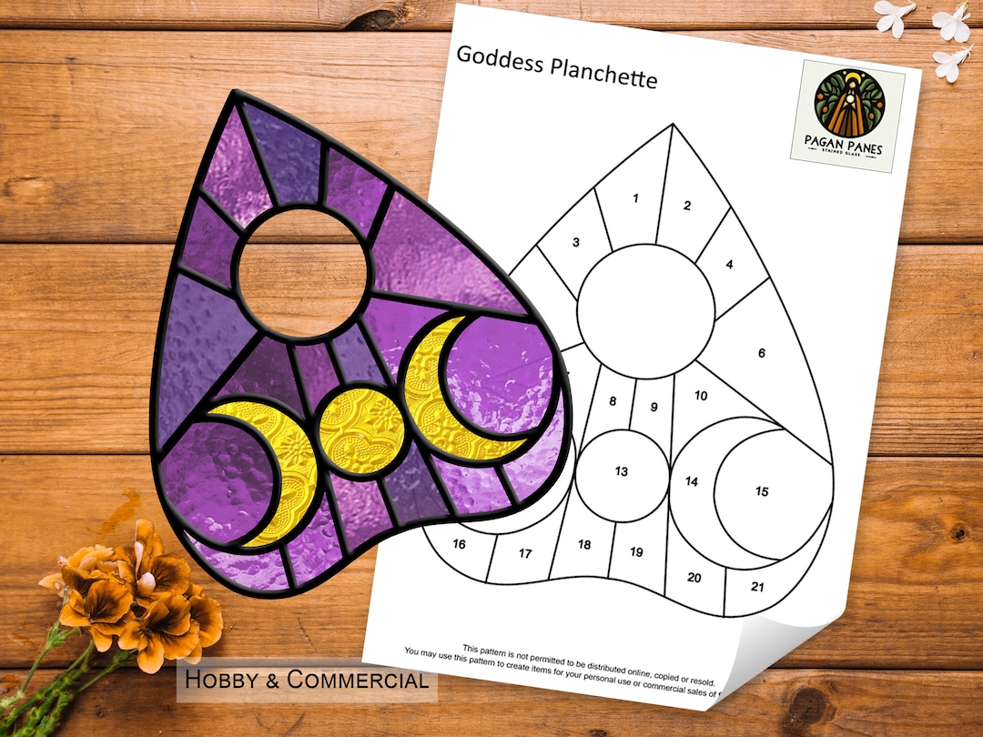 Goddess Planchette Stained Glass Pattern, Suncatcher, DIY Stained Glass ...