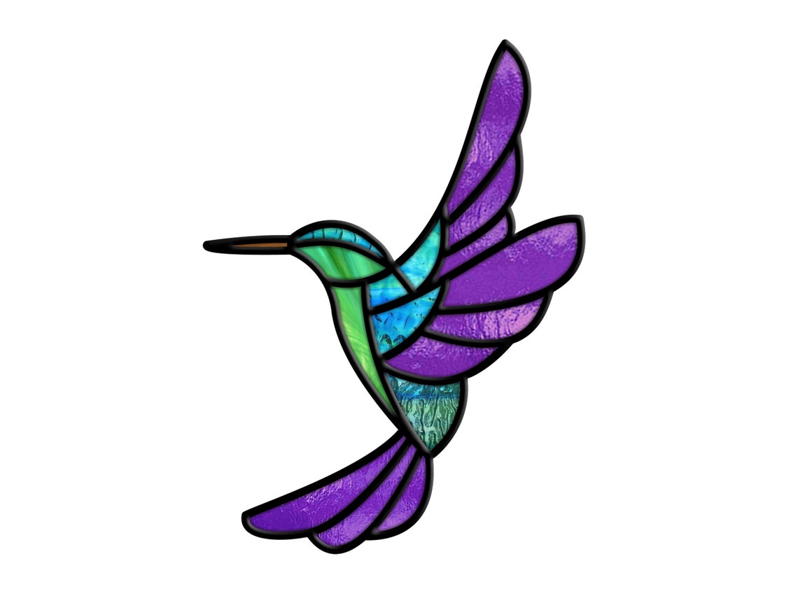 Hummingbird Stained Glass Pattern, Stained Glass Pattern, Digital ...