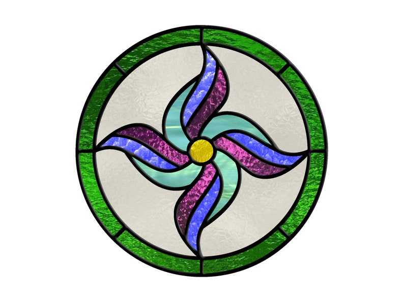 Mandala Swirl Stained Glass Pattern, Stained Glass Pattern, Digital ...