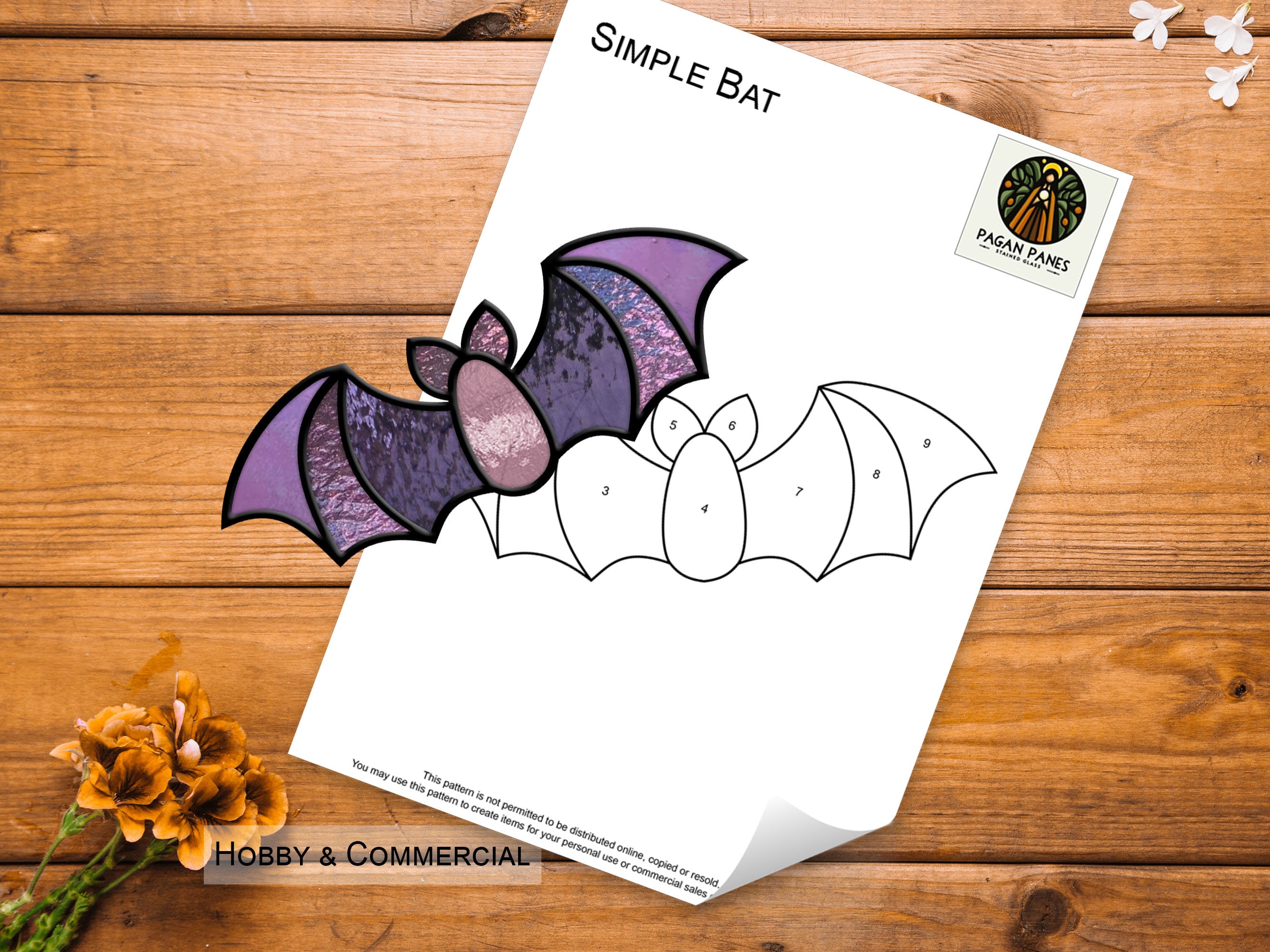 Bat Stained Glass Pattern, Stained Glass Pattern, Digital Download, DIY ...