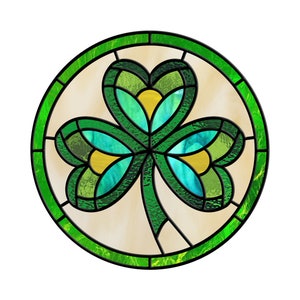 Shamrock Stained Glass Pattern, Stained Glass Pattern, Digital Download ...