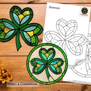 Shamrock Stained Glass Pattern, Stained Glass Pattern, Digital Download ...