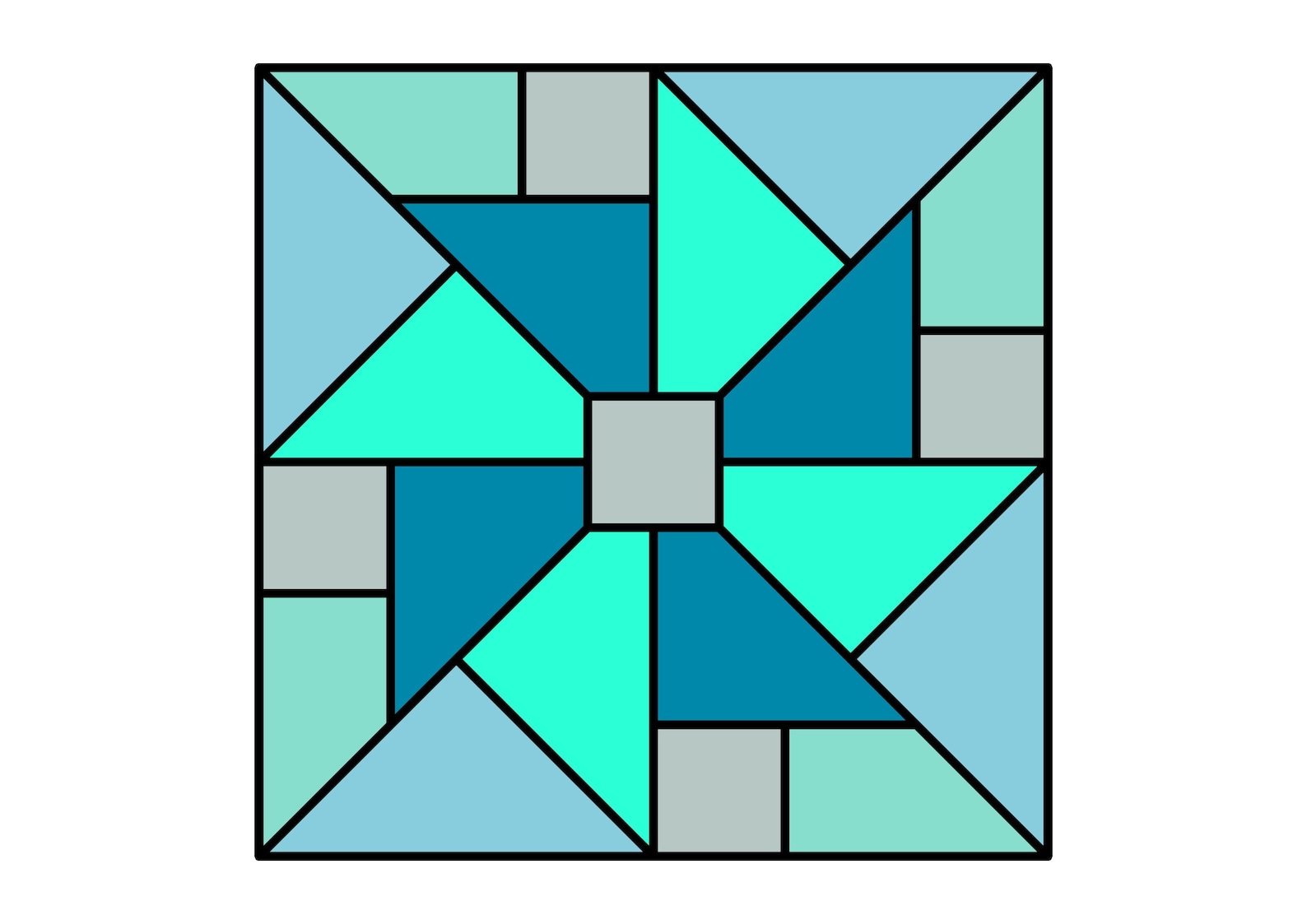 Pinwheel Tiles, Stained Glass Pattern, Suncatcher, DIY Stained Glass Patterns, Digital Download ...