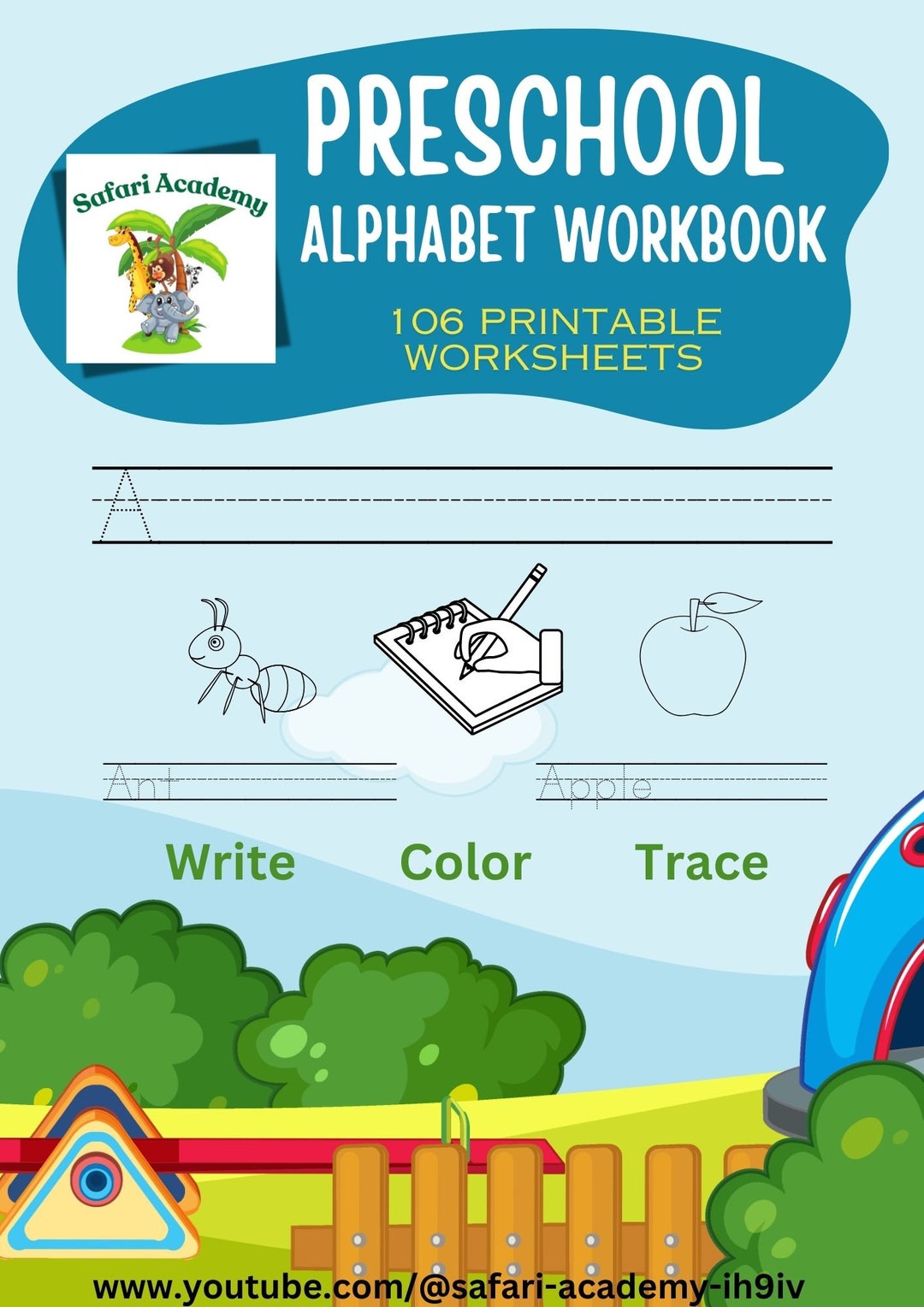 Preschool Alphabet Activity Book Printable Pre Handwriting Line Tracing ...