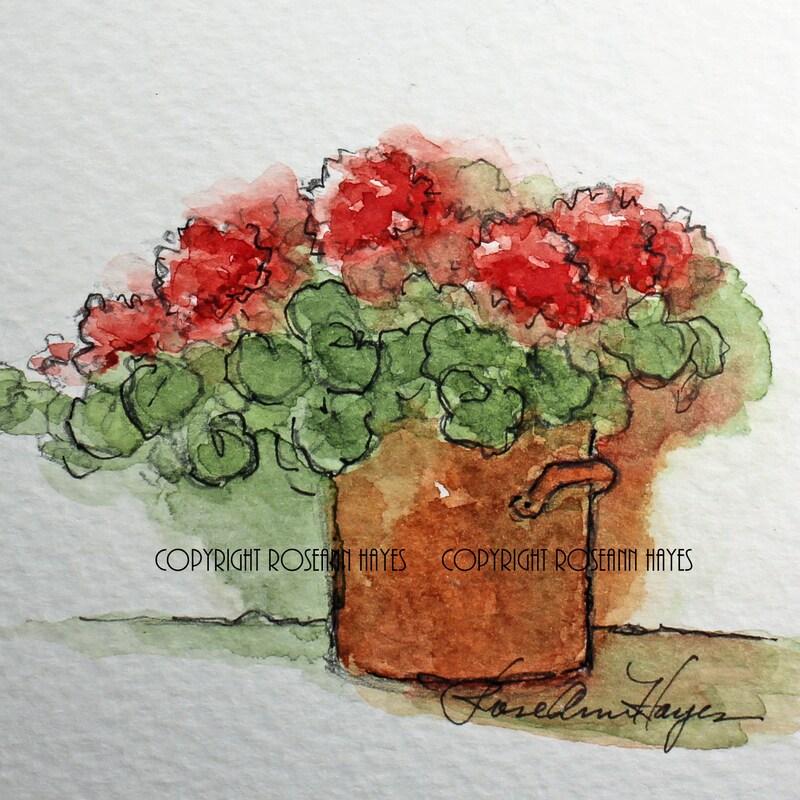 Geranium Painting - Etsy
