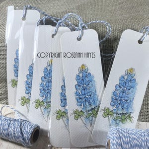 Bluebonnet Bookmarks Set of Six Watercolor Wildflowers, Texas, Gift for ...