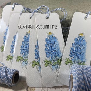 Bluebonnet Bookmarks Set of Six Watercolor Wildflowers, Texas, Gift for ...