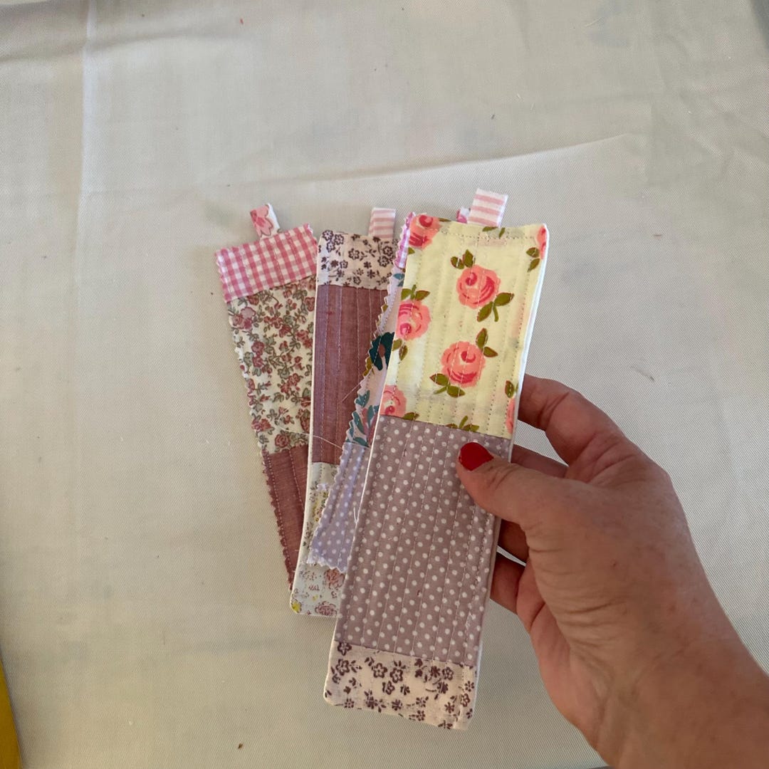 Handmade Pink Sustainable Bookmark Made From Upcycled Fabric Scraps ...