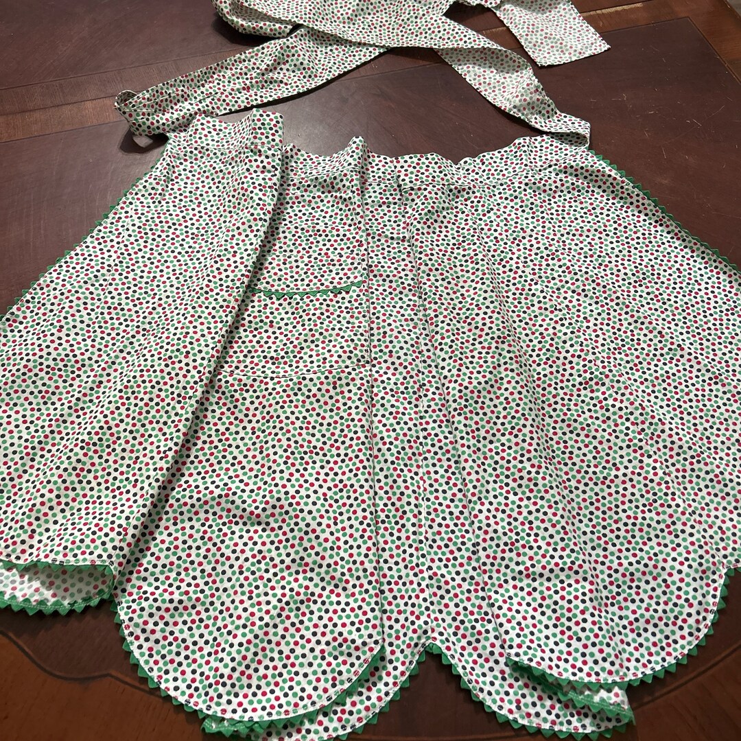 Vintage Half Apron Xtra Large With Patch Pocket Ric Rack Trim and ...