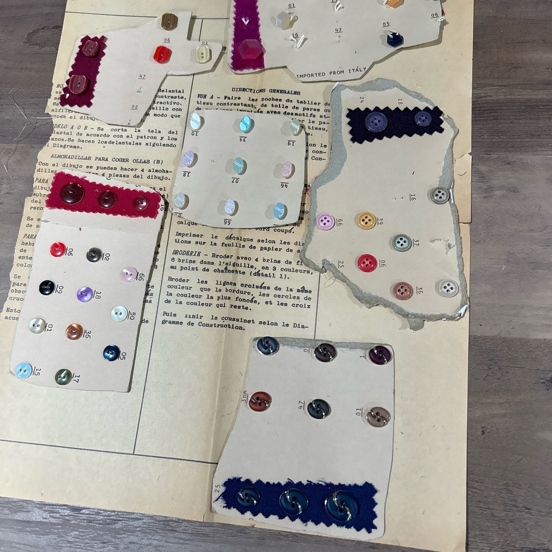 Button Cards~ 55 Buttons Imported From Italy - Etsy