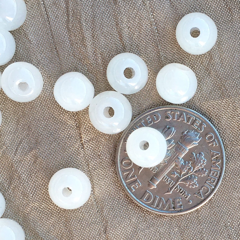 200pcs Translucent White Glass Beads About 6mm X 6mm Round | Etsy