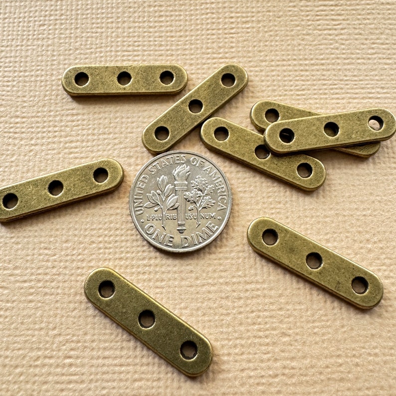 3 Hole Spacer Bars (metal NOT Plastic), Antique Bronze With Smooth ...