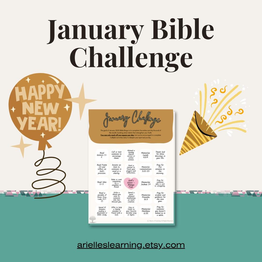 Printable January 2025 Bible Bingo | Faith-based Challenge | Daily ...