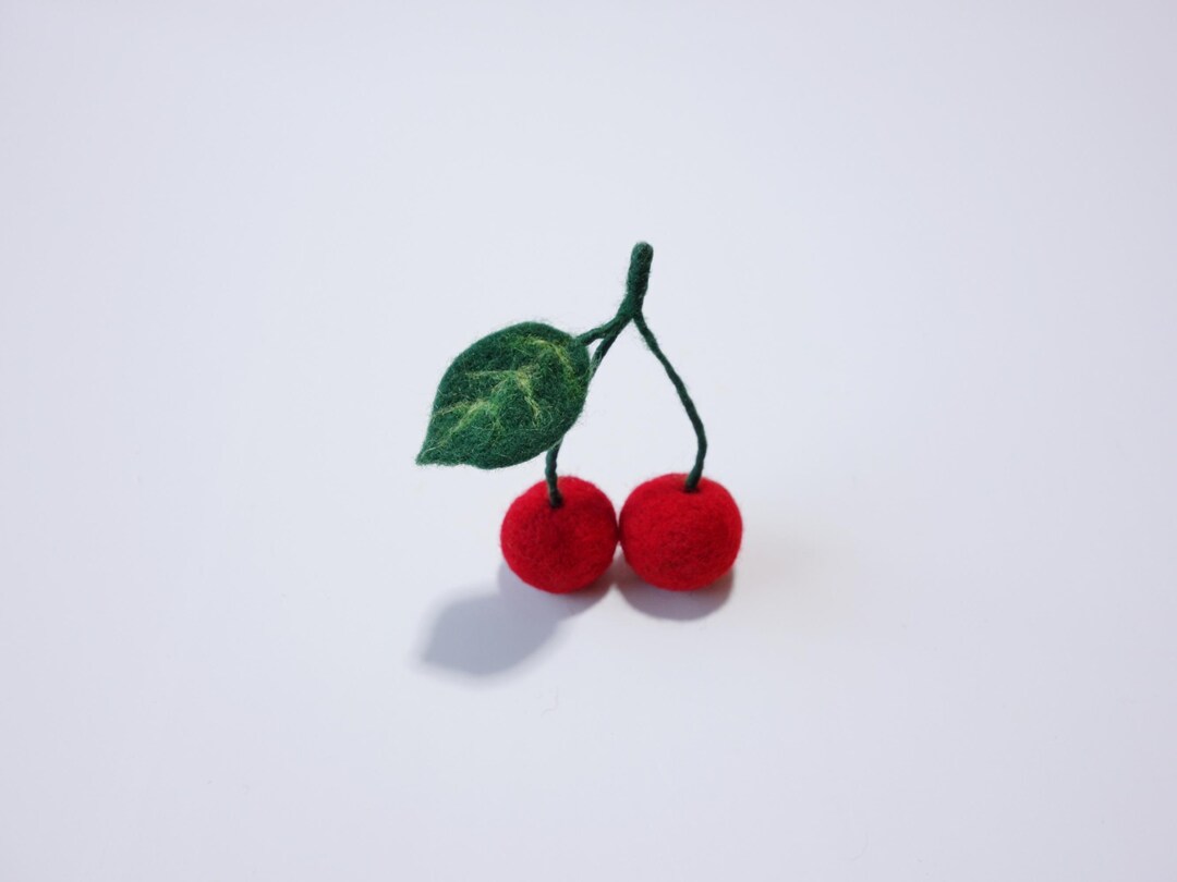 Felt Cherry: Play Food, Felt Fruit, Handmade Cherry, Summer Décor - Etsy