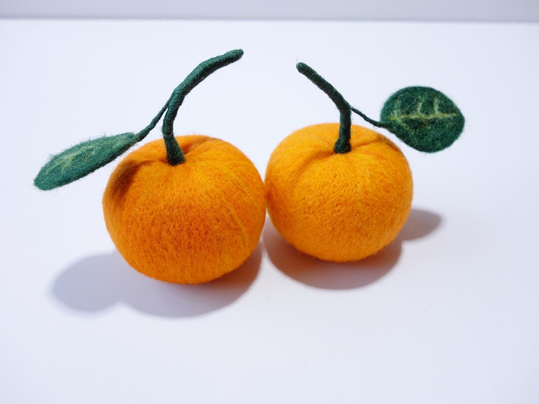 Felt Tangerine- Fake Mandarin-home & Kitchen Décor- Play Fruit- Felt ...
