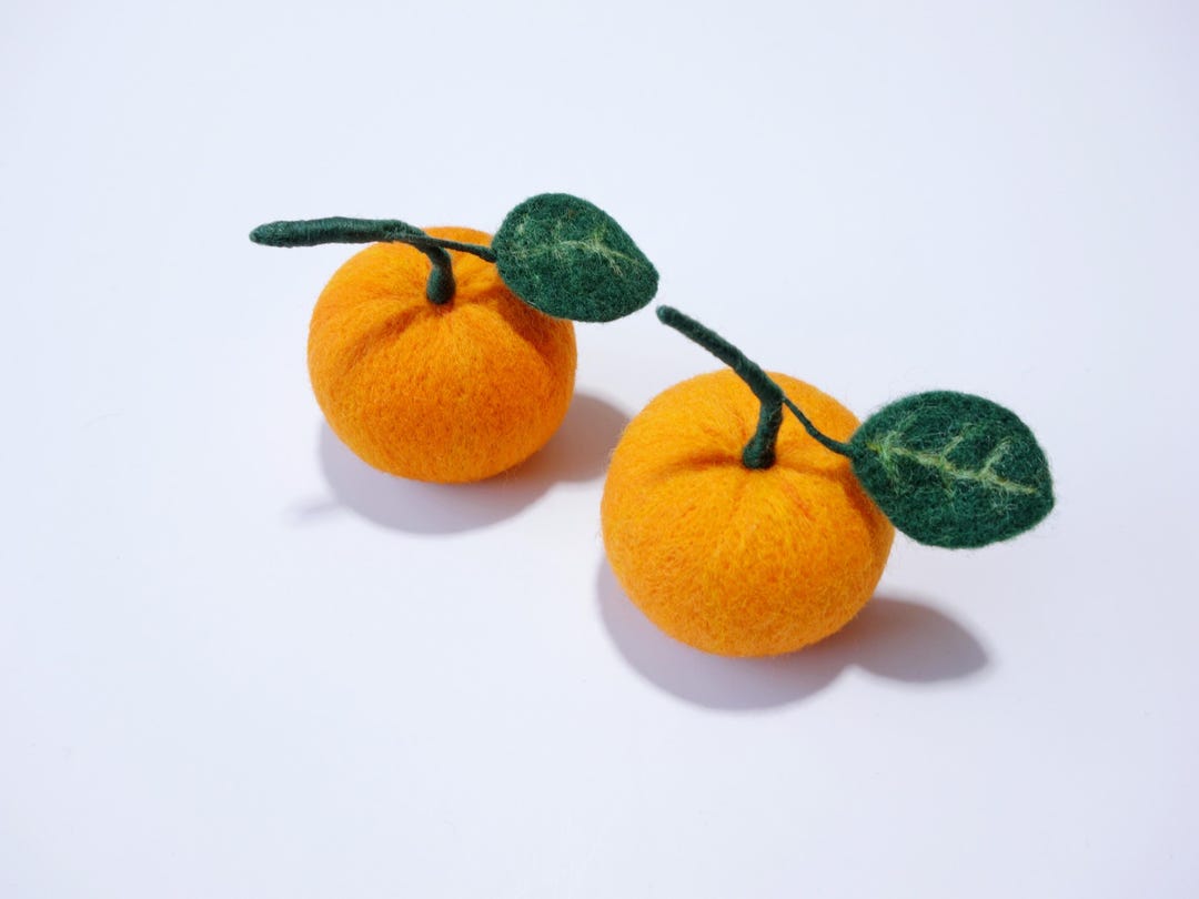 Felt Tangerine Fake Mandarin Decorative Tangerine Pretend Fruit Play ...