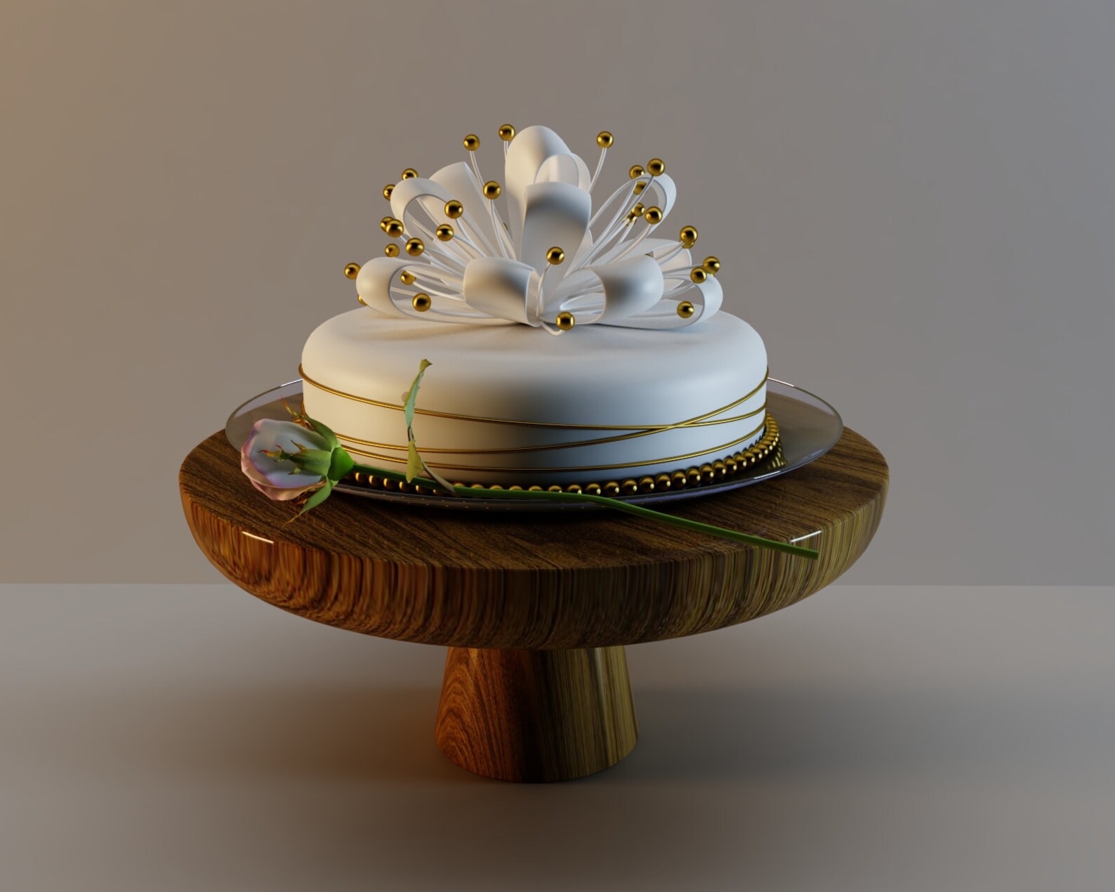 Handcrafted Round Wooden Cake Stand Elegant and Sturdy Cake Display for ...
