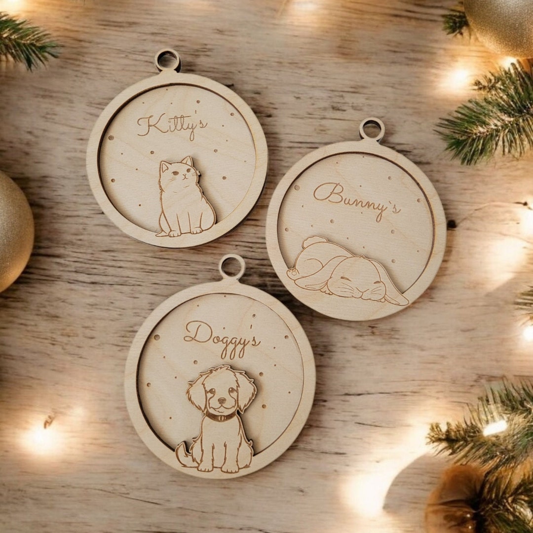 Wooden Bauble With a Pet Motif 10cm Engraving With a Chosen Name - Etsy