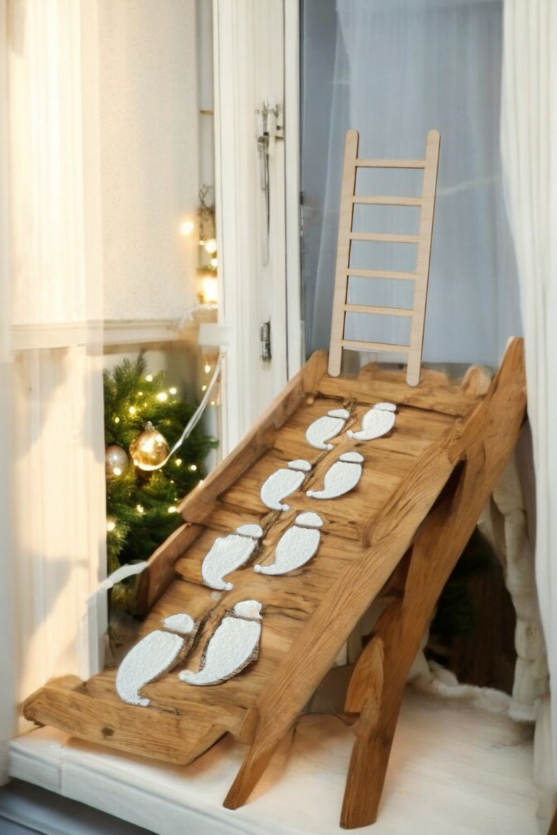 Wooden Elf Tracks Stencil With Ladder - Etsy