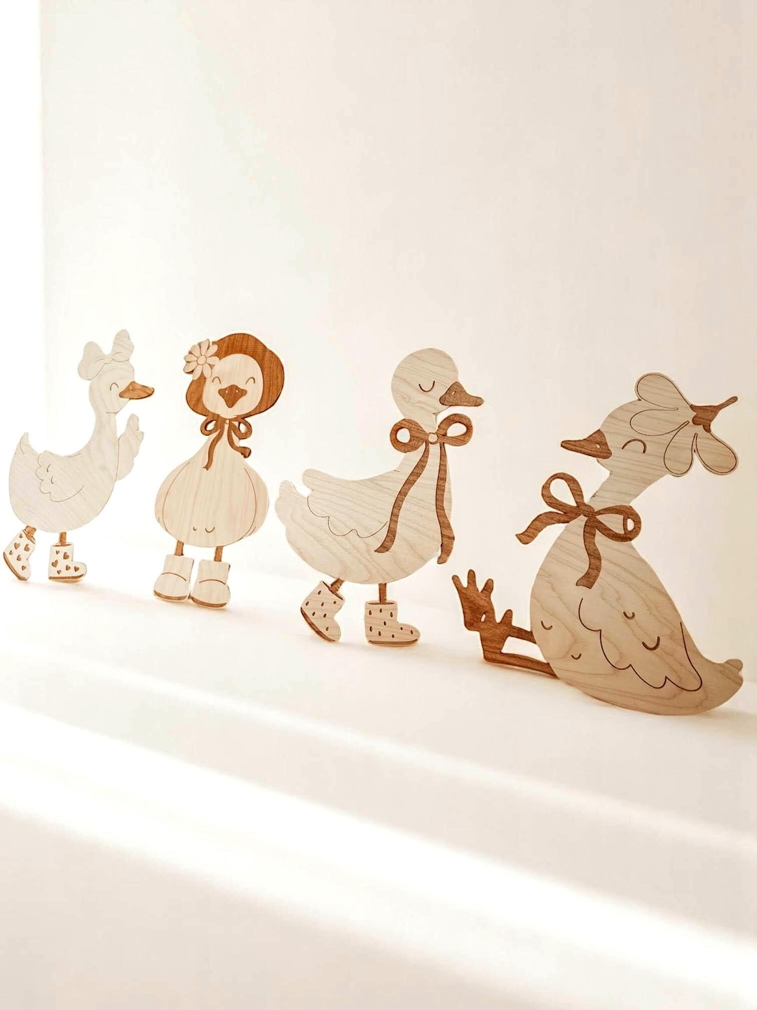Wooden Goose and Duck Set | Charming Wooden Geese Decor | Plywood Goose ...