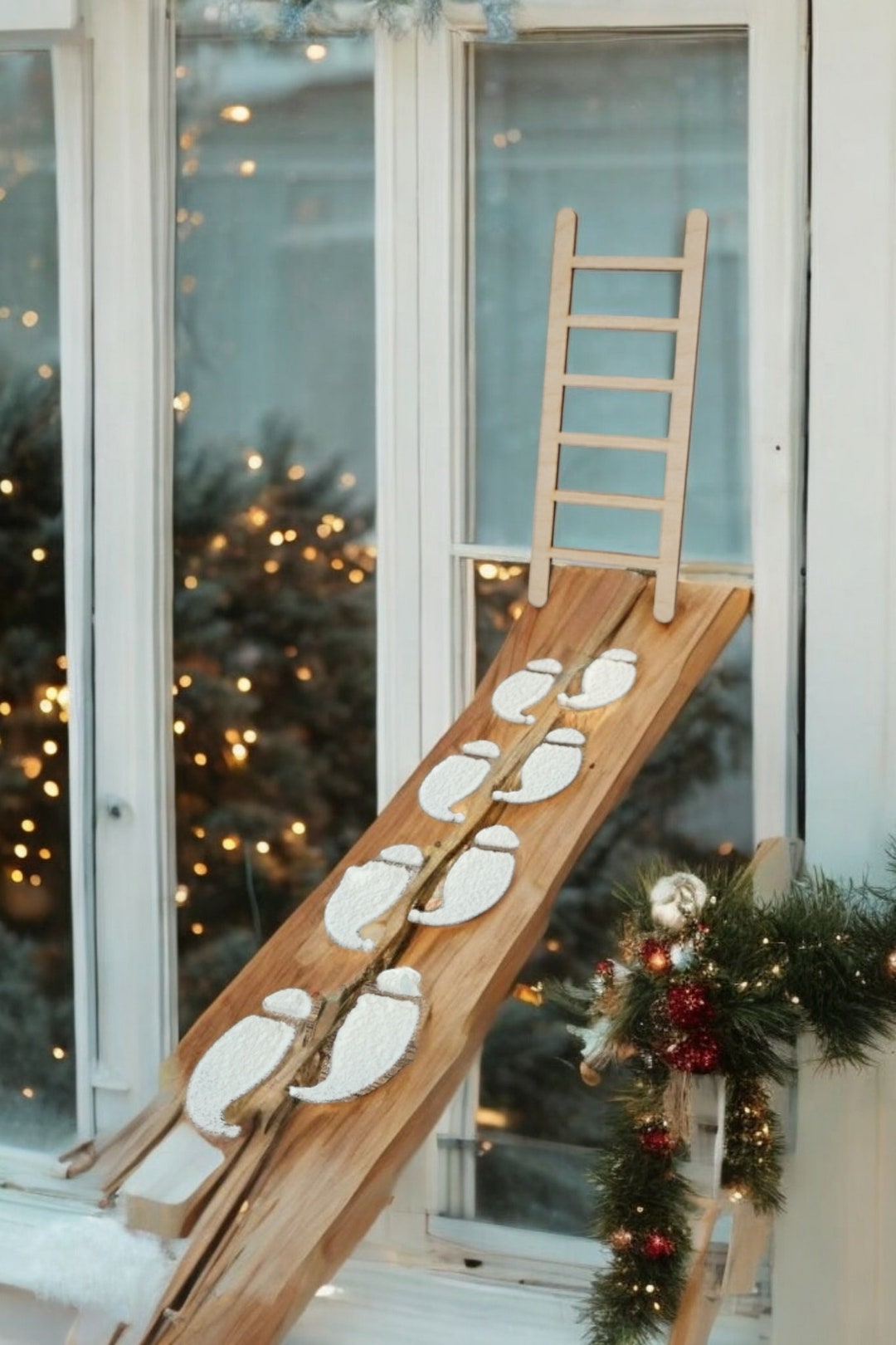 Wooden Elf Tracks Stencil With Ladder - Etsy