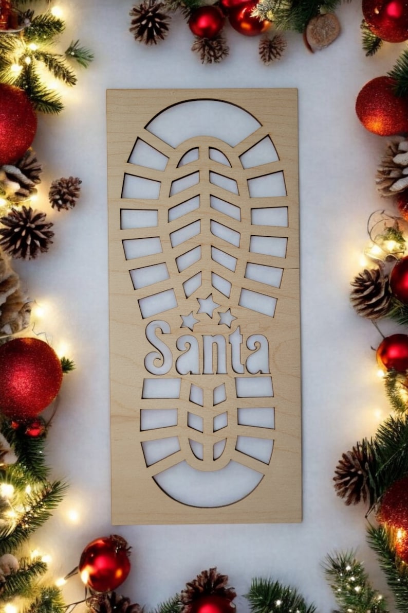 Holiday Santa Footprint Template - Etsy