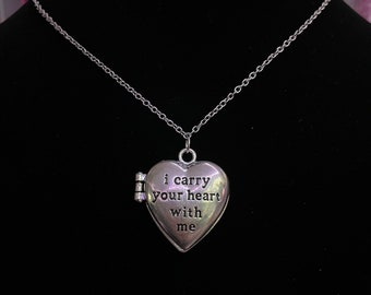 I Carry Your Heart With Me Locket Necklace Etsy