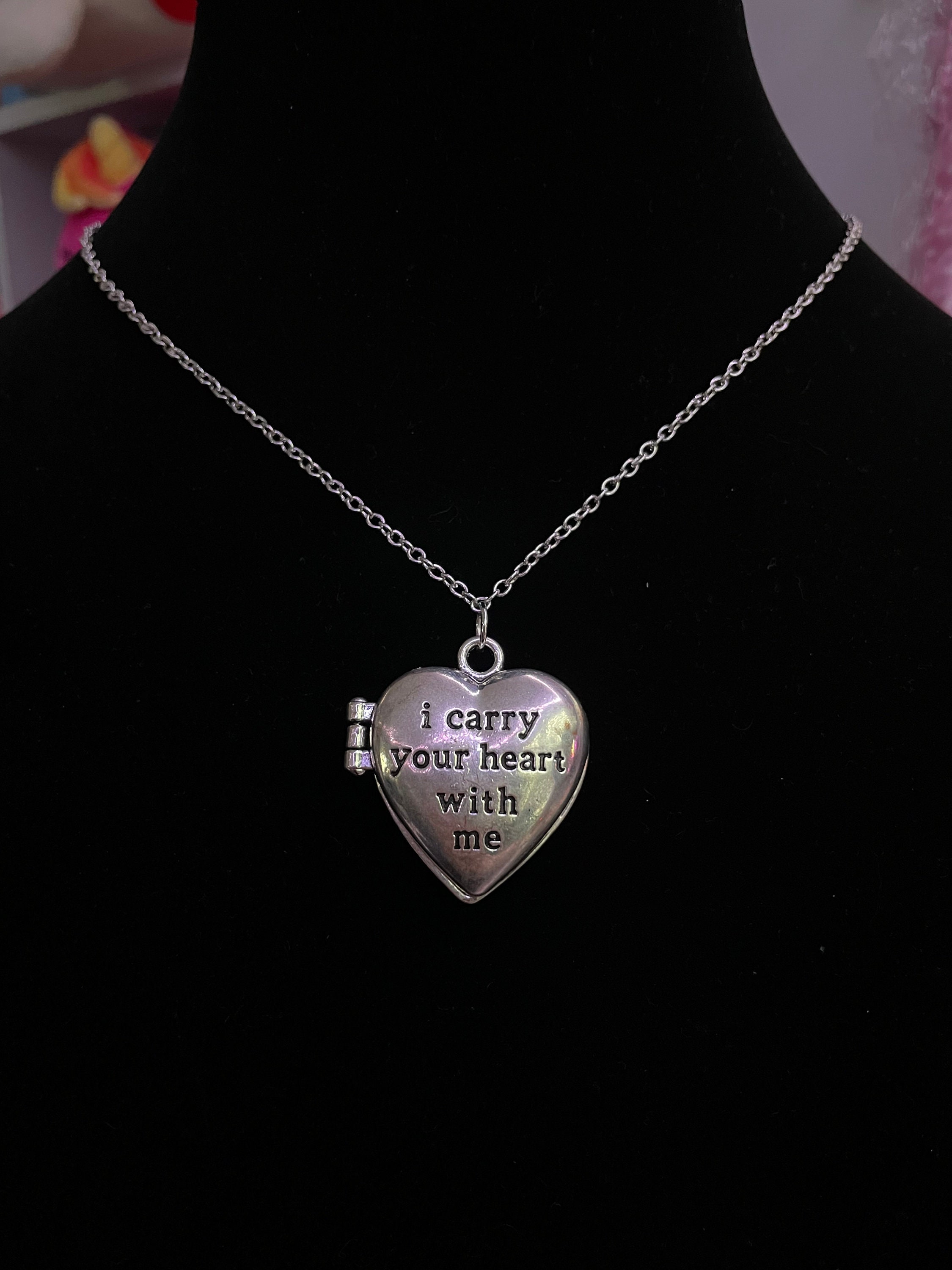 I carry your heart with me necklace Etsy