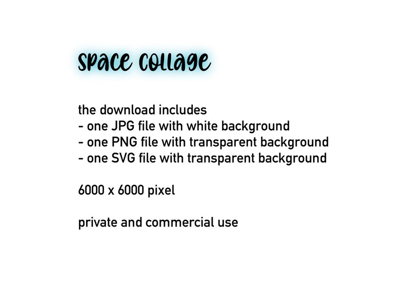 Space Collage JPG, PNG, SVG Astronaut, Planet, Rocket, Satellite, Alien ...