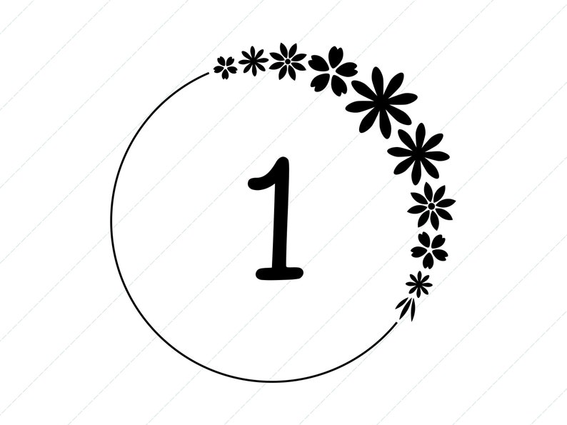 Numbers 1-10 in Flower Wreath | PNG, SVG | Cliparts for Birthday Crowns ...