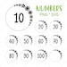 Numbers of Ten in Flower Wreath | PNG, SVG | Cliparts for Milestone ...