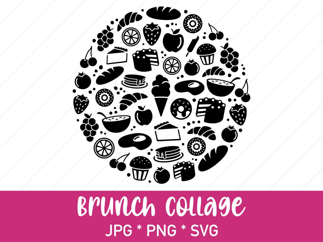 Brunch Collage | JPG, PNG, SVG | Clipart | Kitchen Decoration, Brunch ...