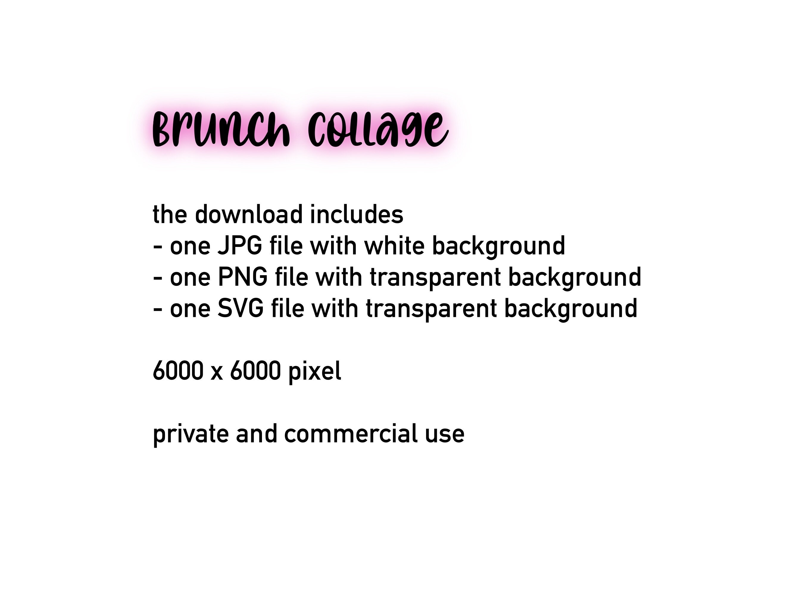 Brunch Collage, JPG, PNG, SVG, Clipart, Round Mosaic of Food, for ...