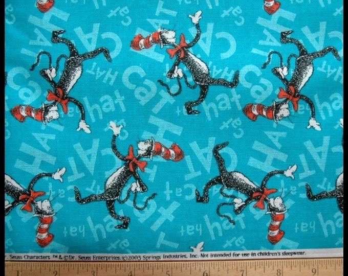 Dr Seuss Tossed CAT IN THE HAT Cotton Fabric 1 Yard - Etsy