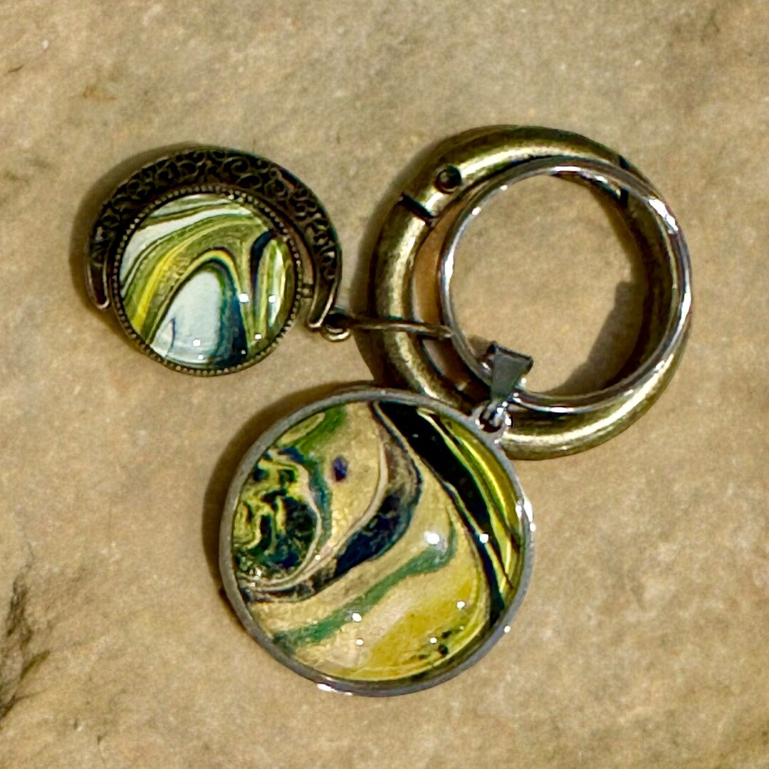 His and Hers 2 Coordinating Circular, Carabiner or Silver, Yellow and ...