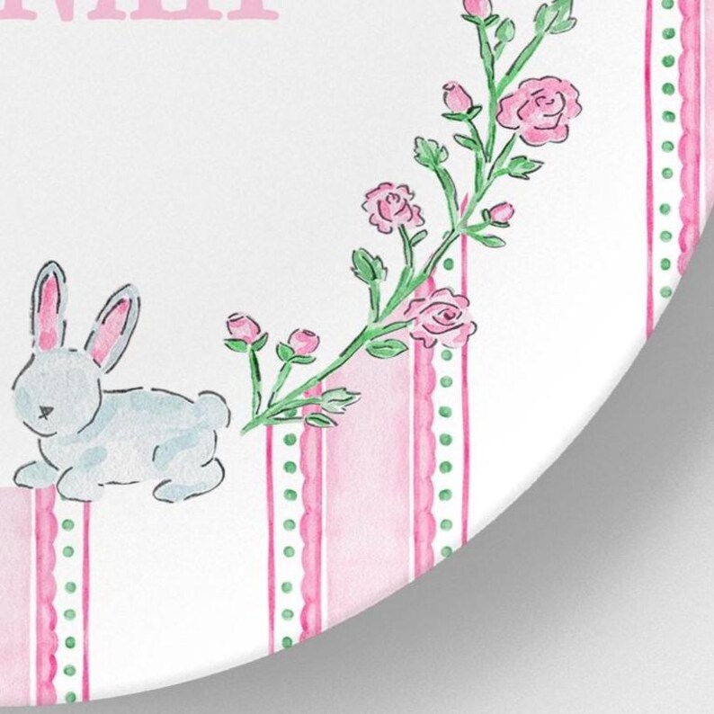 Personalized Bunny Dish Set Girl: Custom Easter Plate Toddler or Kids ...