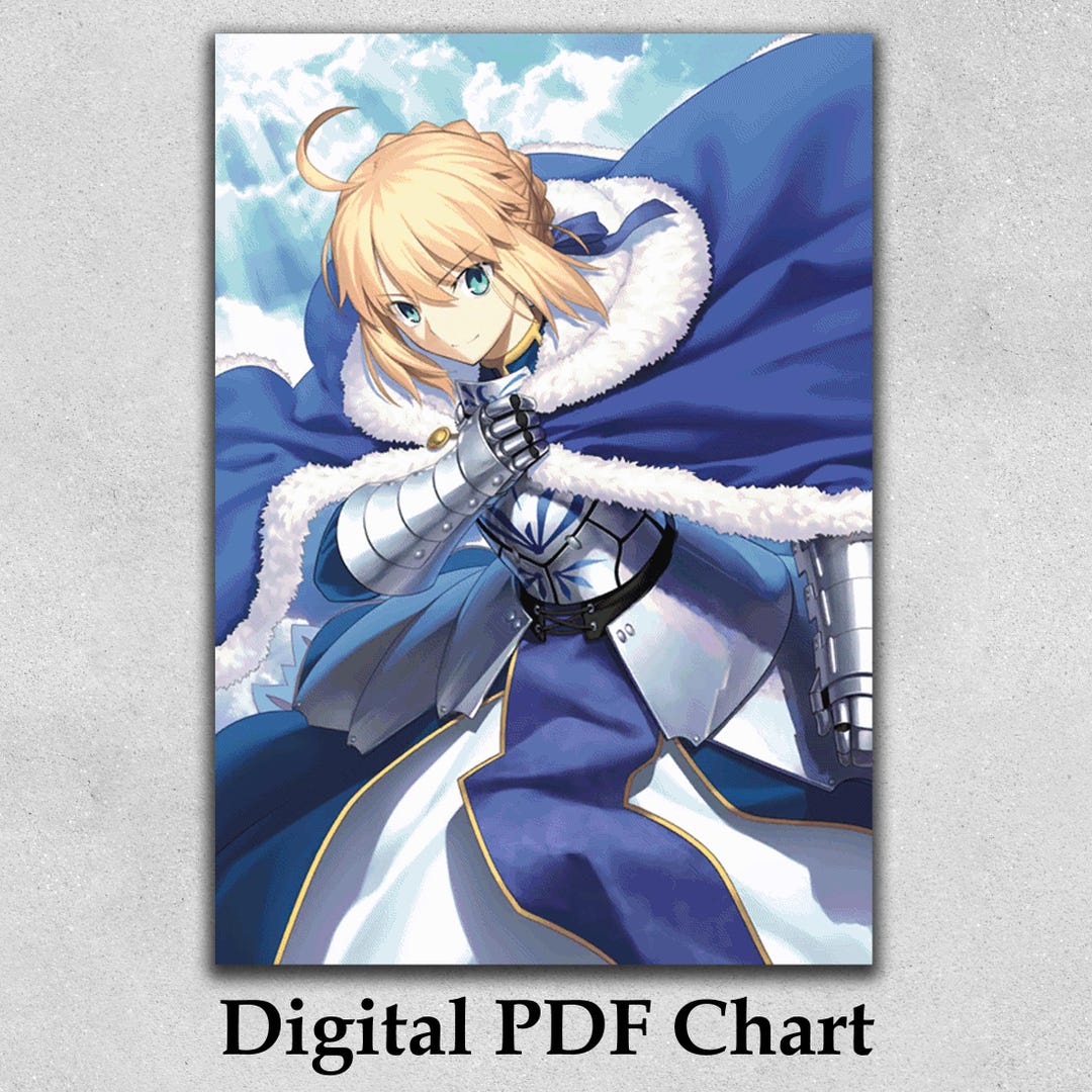 Fate/grand Order Cross Stitch Chart: Artoria Pendragon, Saber (PDF ...