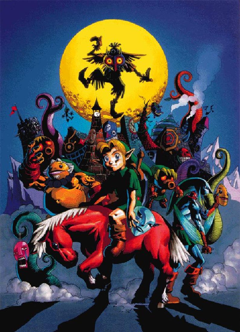 Majora's Mask Full Coverage Cross Stitch Chart (PDF Download, Pattern ...