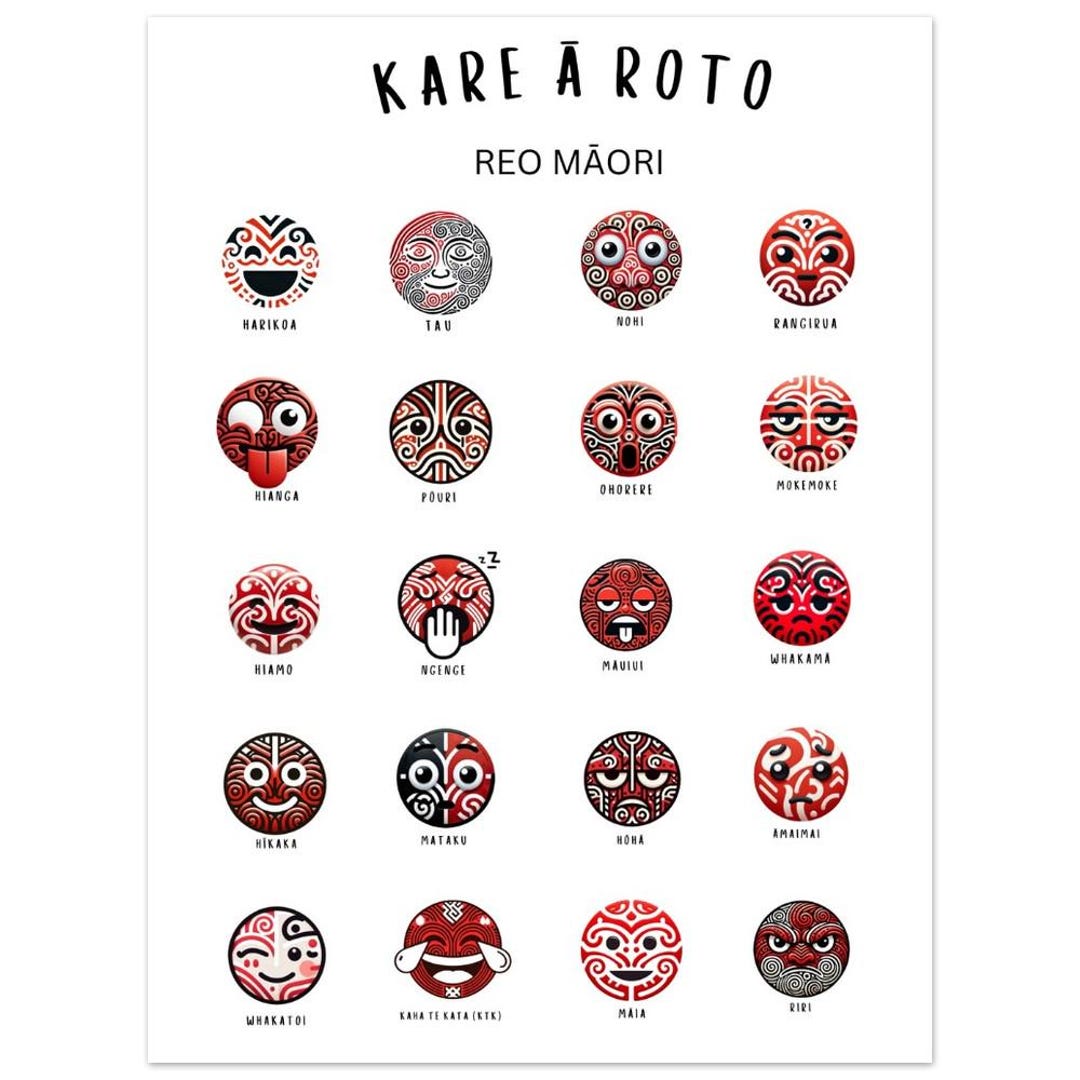 Reo Māori Kare ā Roto Emoji on Classic Semi-glossy Paper Poster - Etsy