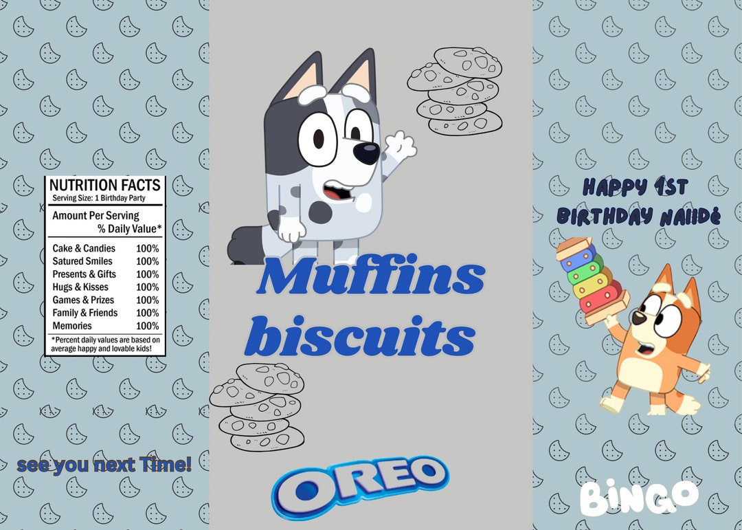 OREO Mini’s Treat Label Template BLUEY - Etsy