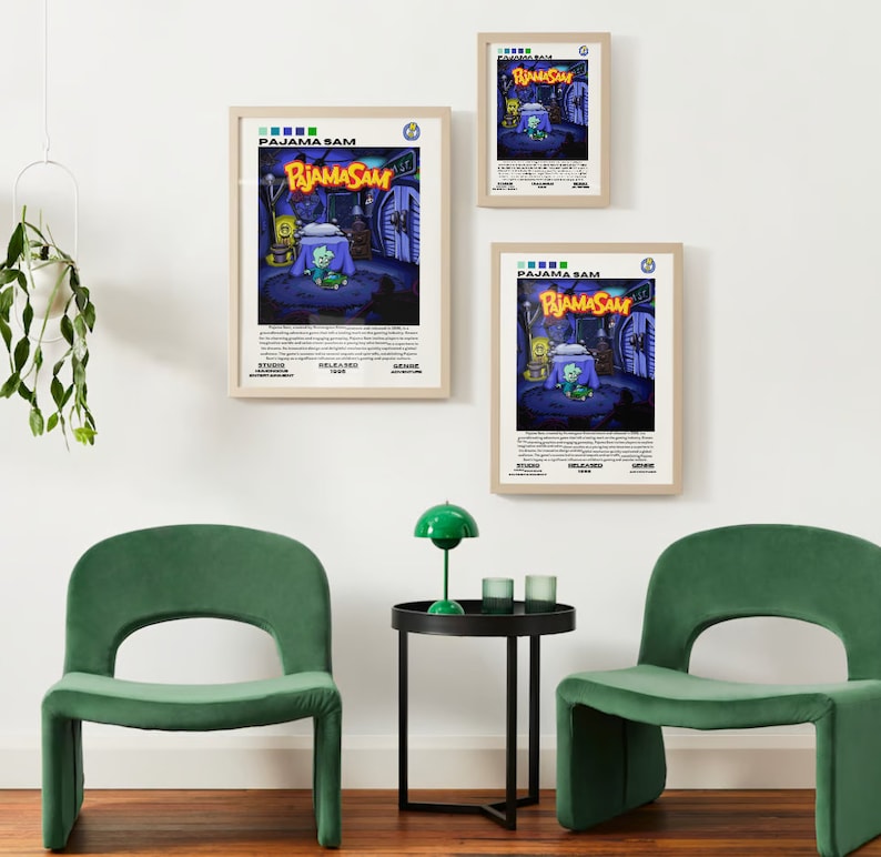 Pajama Sam Digital Download Poster, Retro, Game Poster, 90s Print, 90s ...