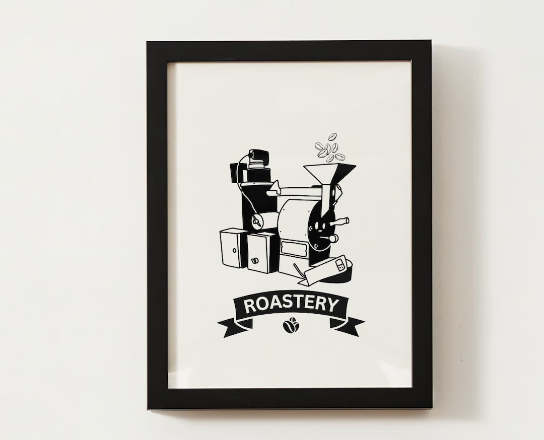 Coffee Roaster Print, Coffee Maker Poster, Cafe Art Gifts for Coffee ...