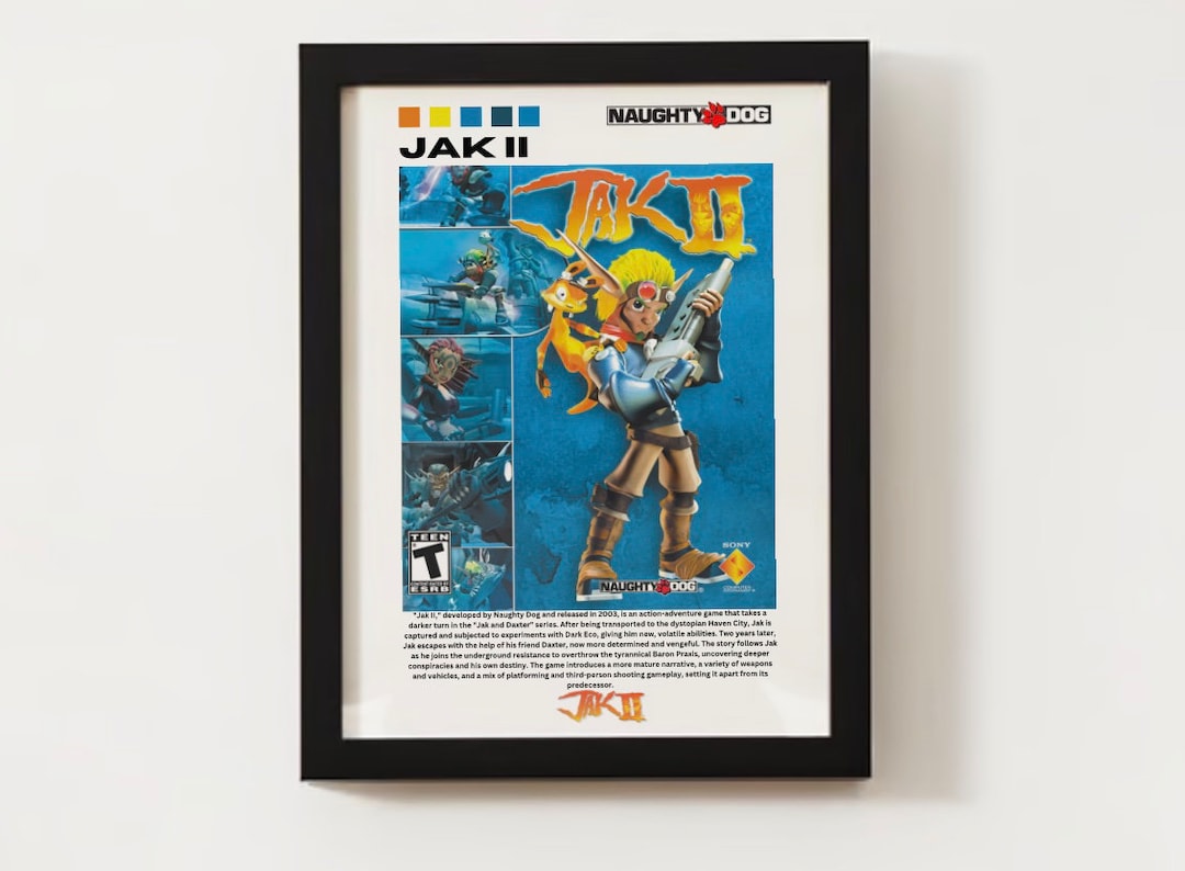 Jak 2 Digital Download Poster, Playstation, Jak and Daxter Game Poster ...