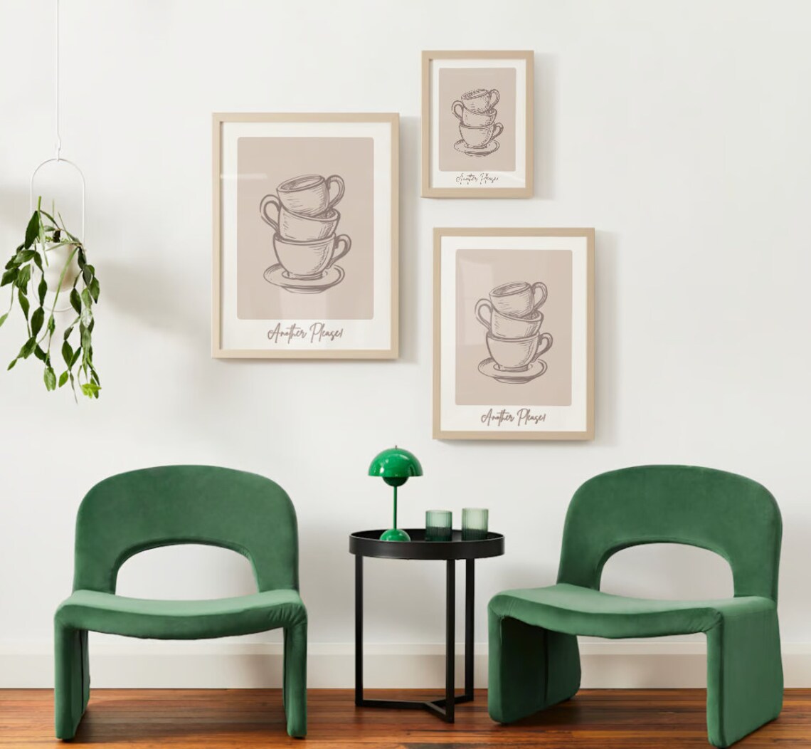 Another Please! Print Cute Coffee Poster Minimalist Kitchen Decor Funny ...