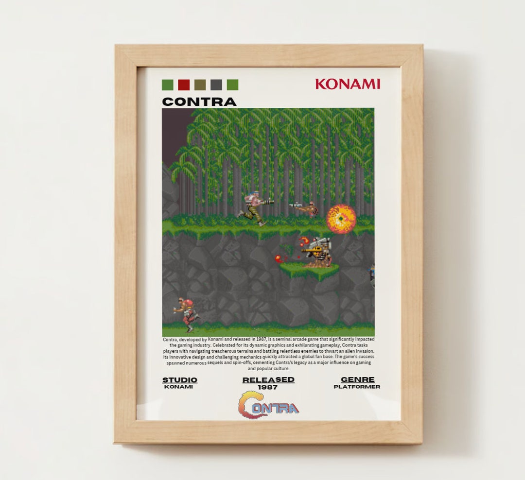 Contra Digital Download Poster, Retro, Game Poster, Contra Print ...